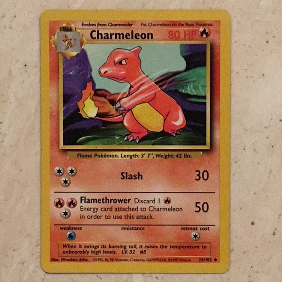 Pokemon | Other | Charmeleon 999 2412 Pokemon Base Set 24 | Poshmark